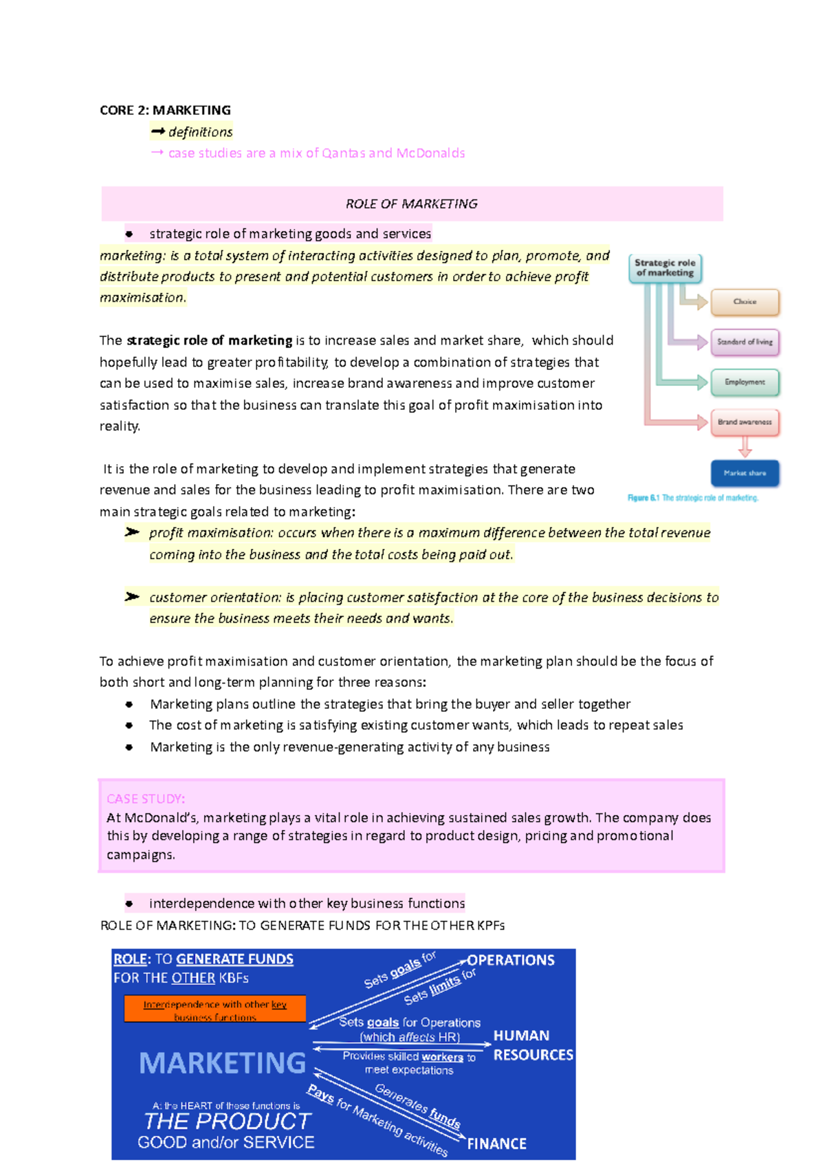 core 2 marketing - CORE 2: MARKETING → definitions → case studies are a ...