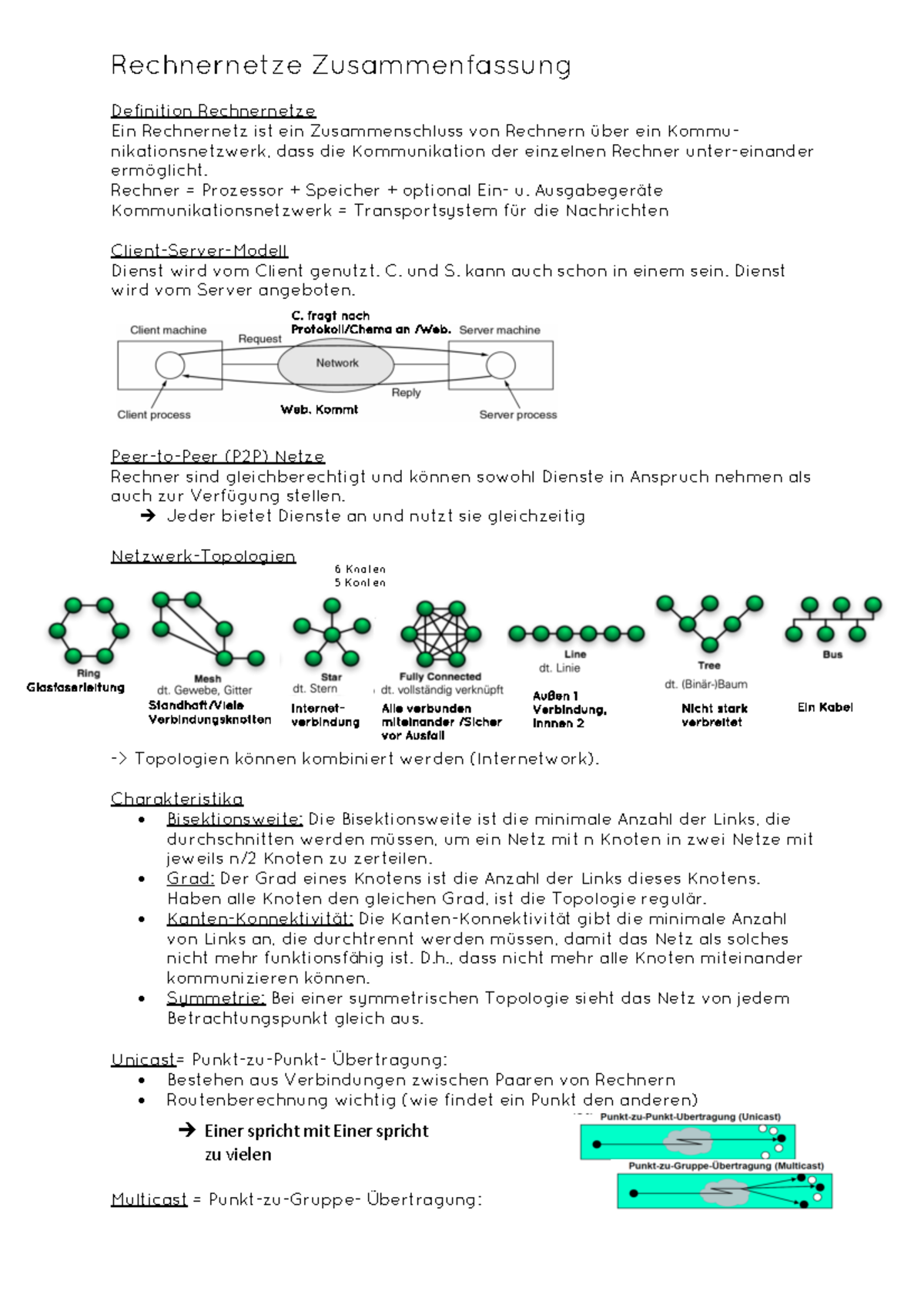 Rechnernetze Zusammenfassung - Rechnernetze Zusammenfassung Definition ...