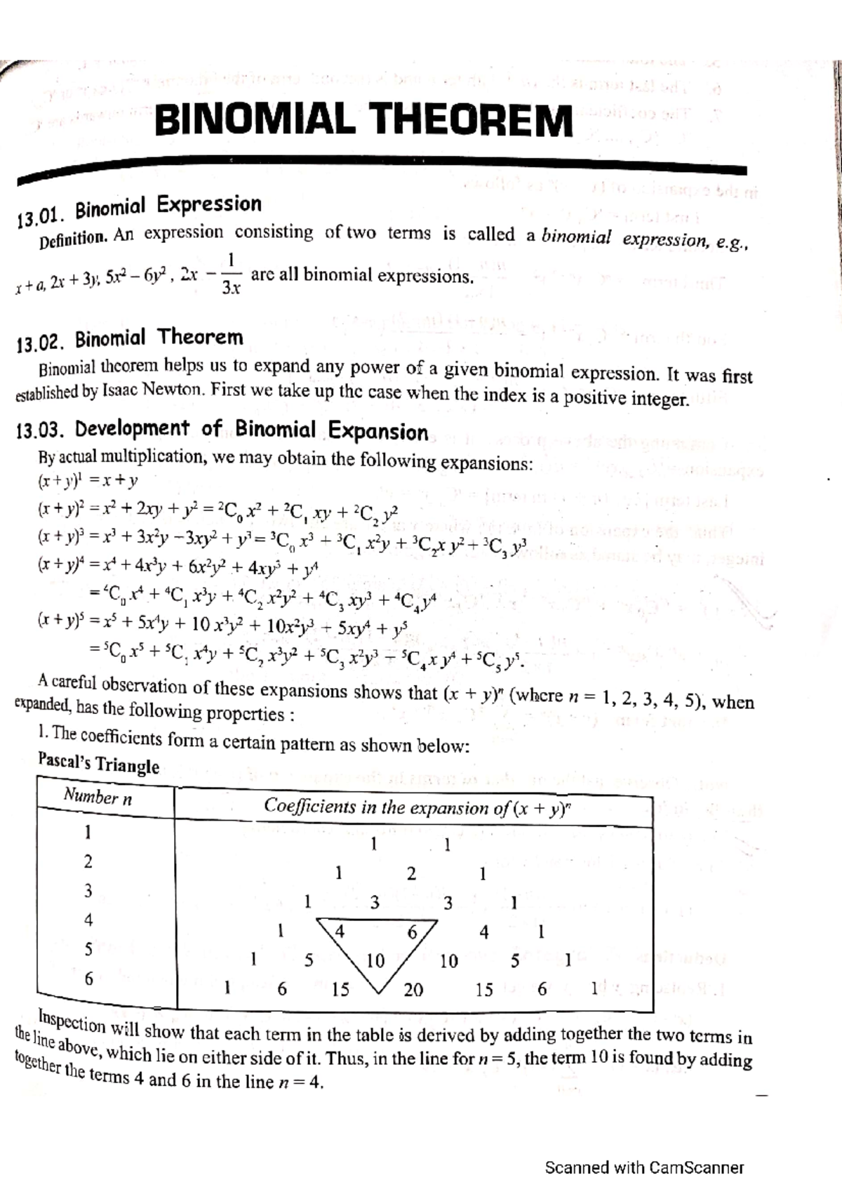 Binomial theorem - maths -operation research - Studocu