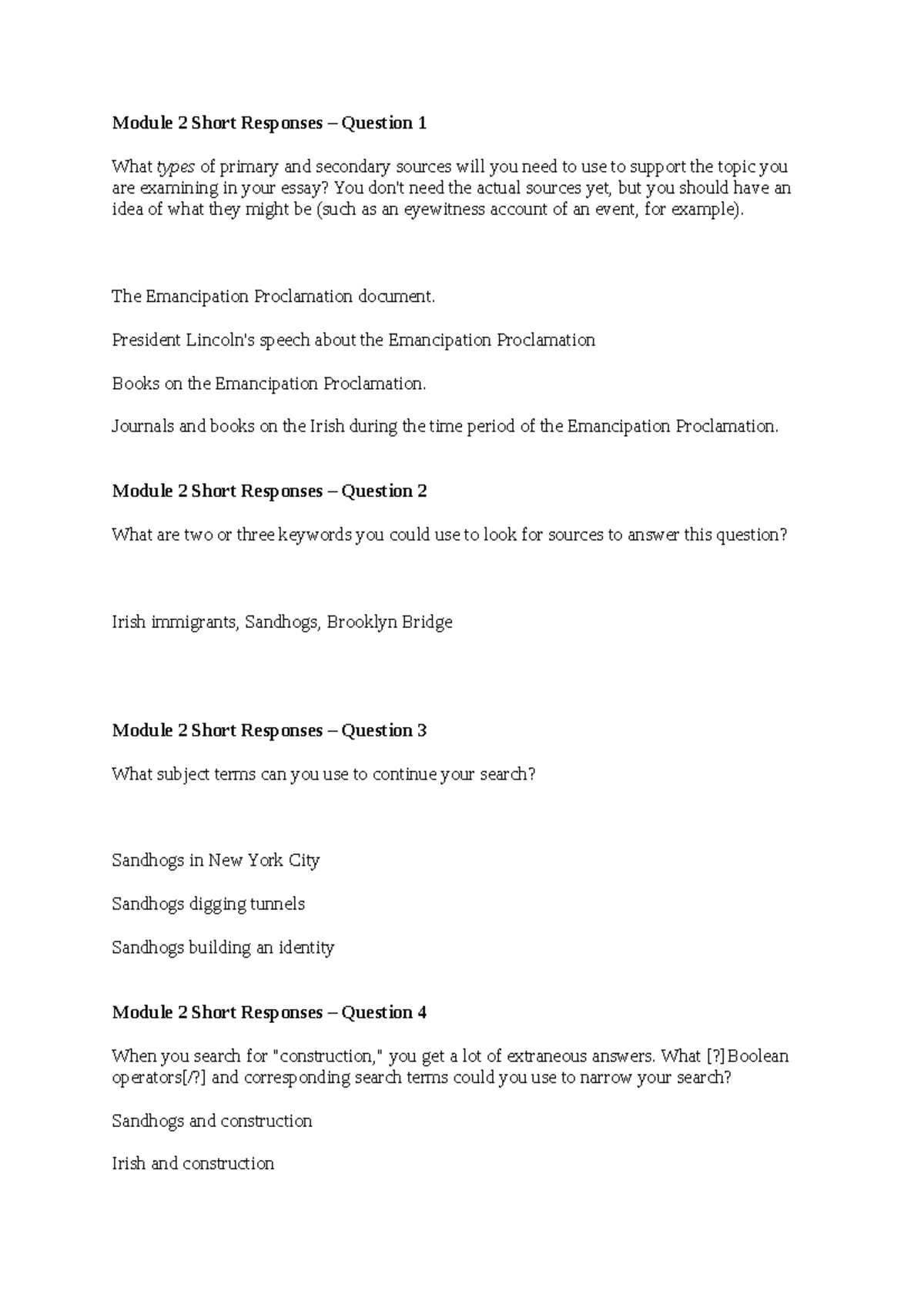 Matt Williams HIS 200 Module 2 - Module 2 Short Responses – Question 1 ...