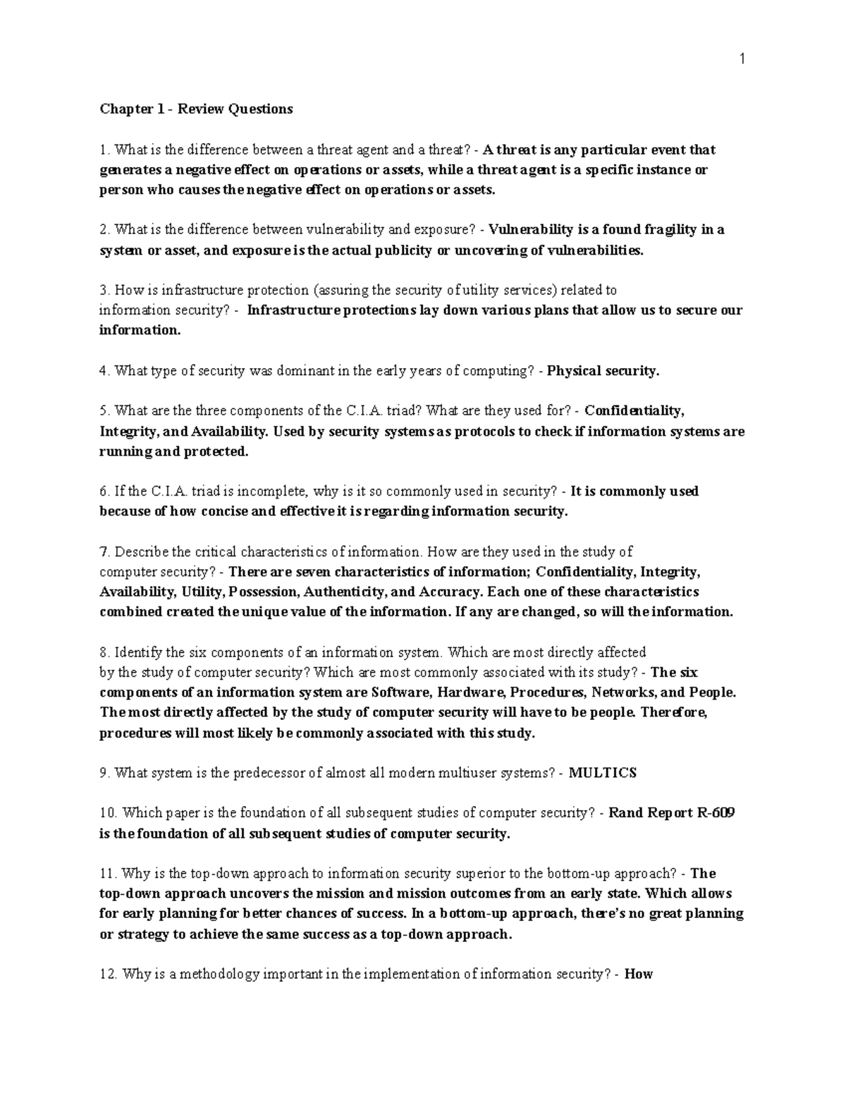 CST 2410 - Introduction to Computer Security Practice Questions Part 1 ...