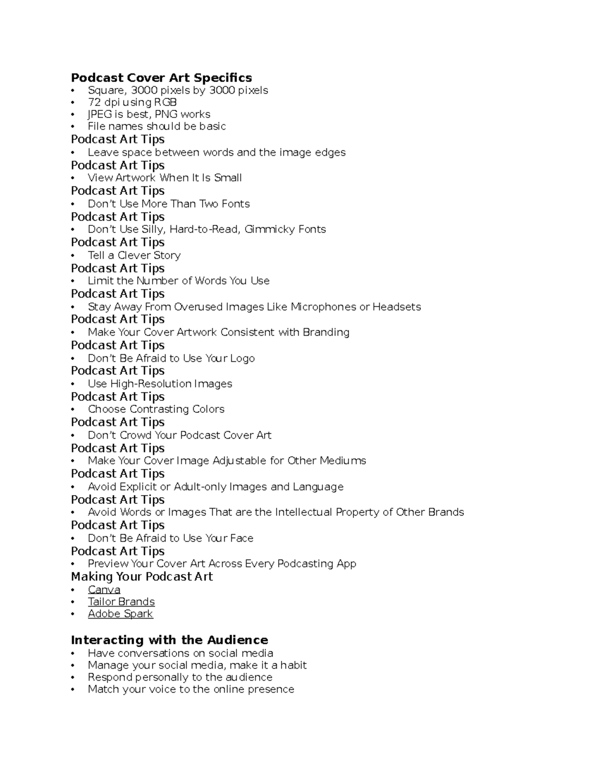 Podcast Images and Audience Interaction - Podcast Cover Art Specifics ...