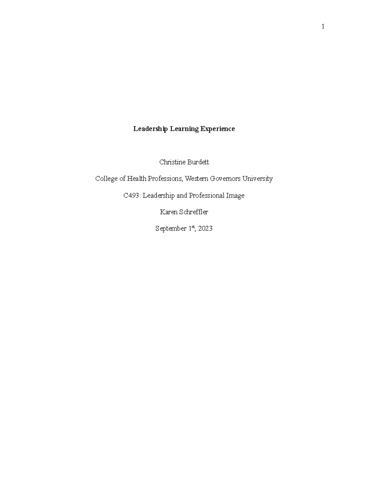 Leadership Learning Experience - Leadership Learning Experience ...