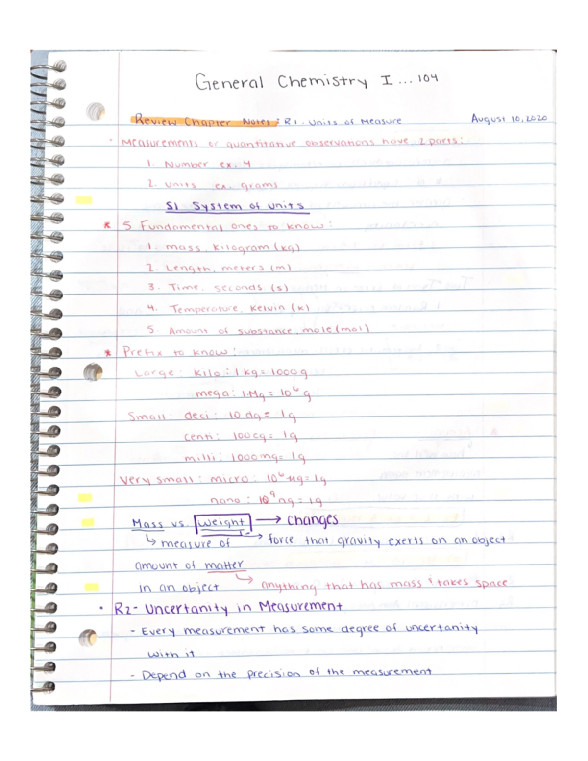 General Chemistry - notes from class - CH 104 - Studocu