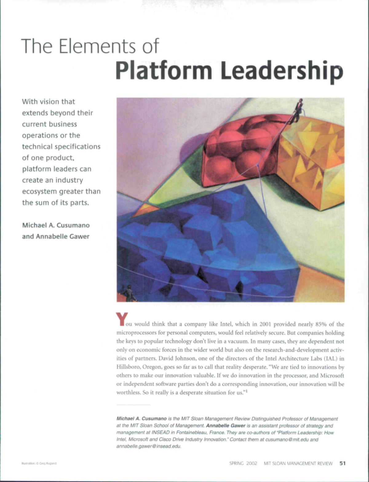 Platform Leadership - The Elements of Platform Leadership ####### With ...