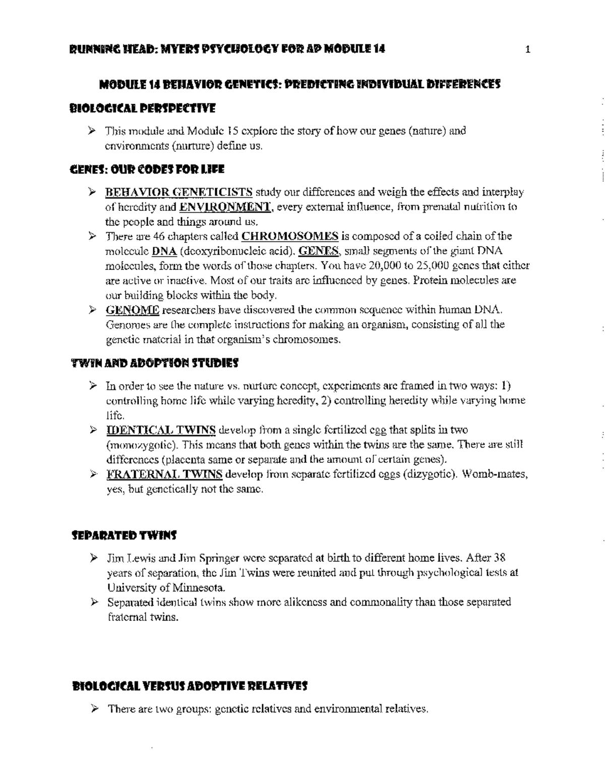 Module 14 - CHEAT SHEET - PSY 150 - Studocu