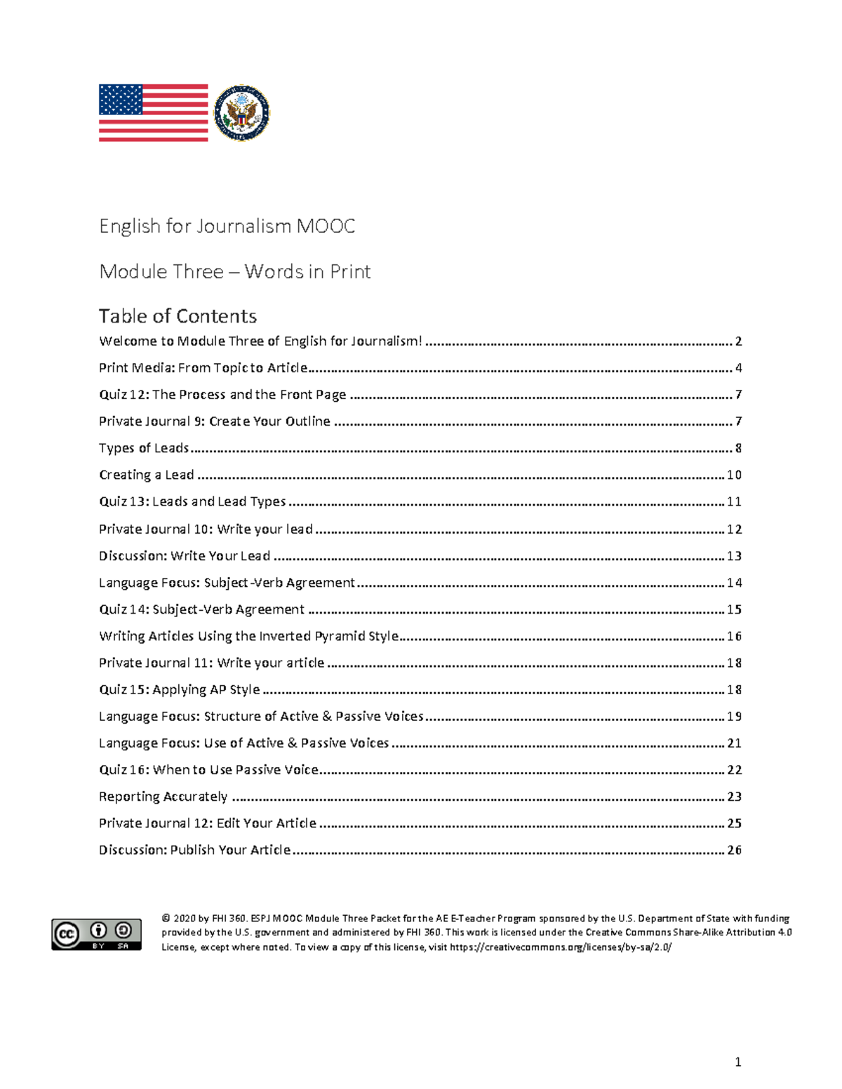 English for Journalism MOOC Module Three - - Studocu