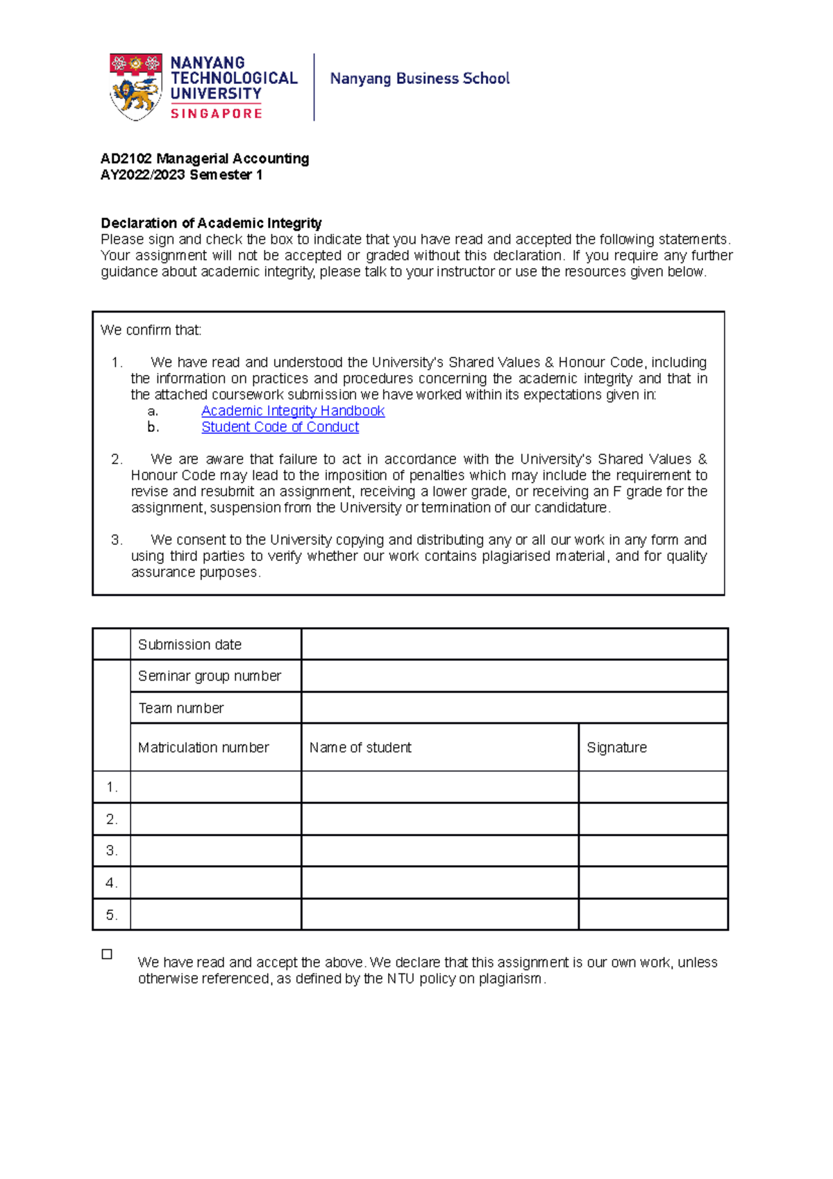 AD2102 Simulation Project Report Template - AD2102 Managerial ...