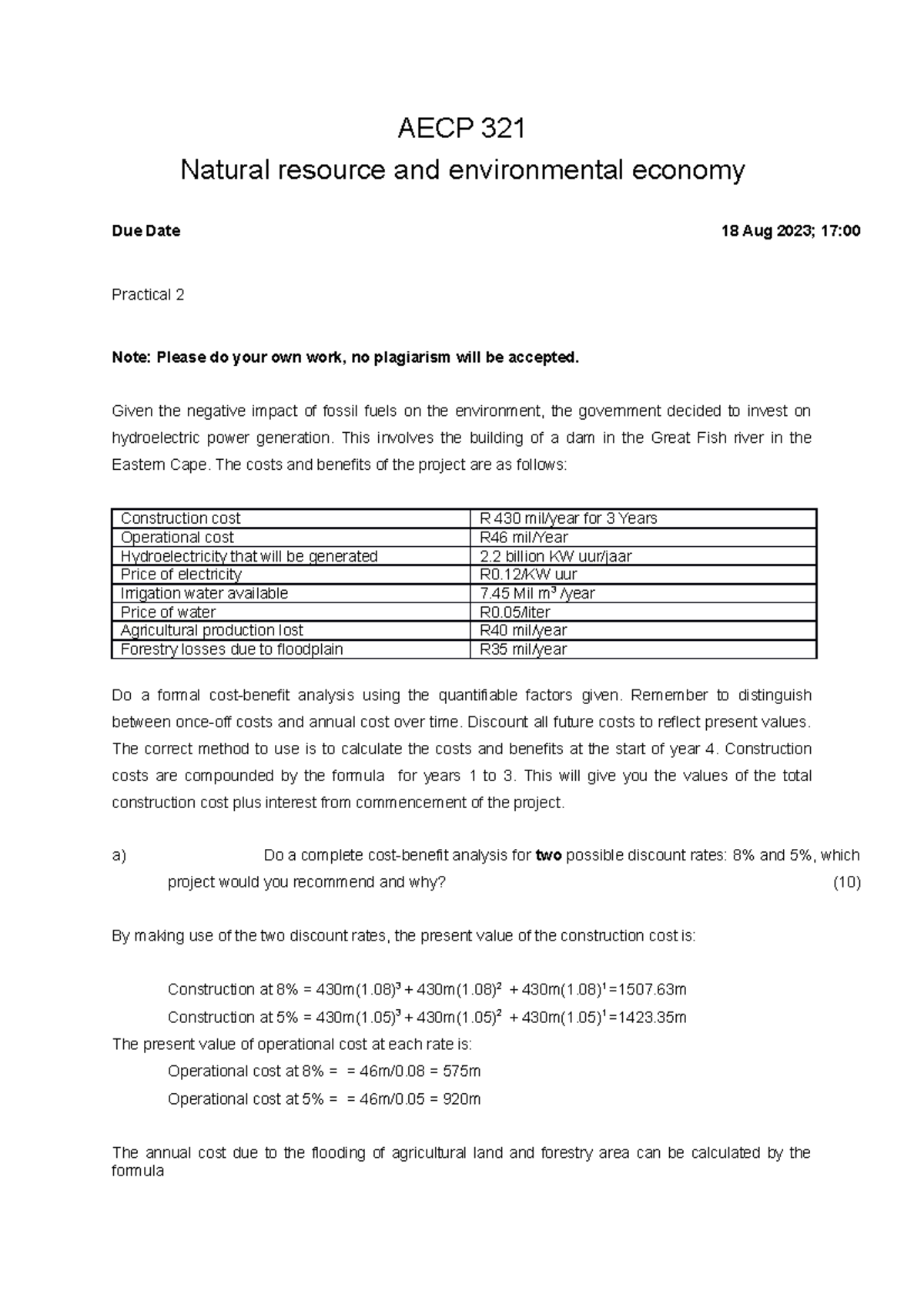 AECP+Prakties+2+-+Practical+2+2023+MEMO-2 2 - AECP 321 Natural resource ...