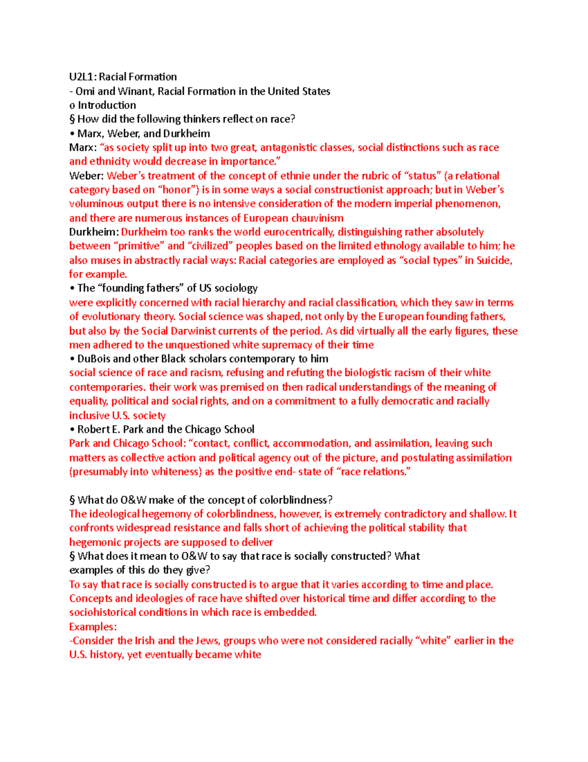 Sociology Exam 2Study Guide - U2L1: Racial Formation Omi and Winant ...