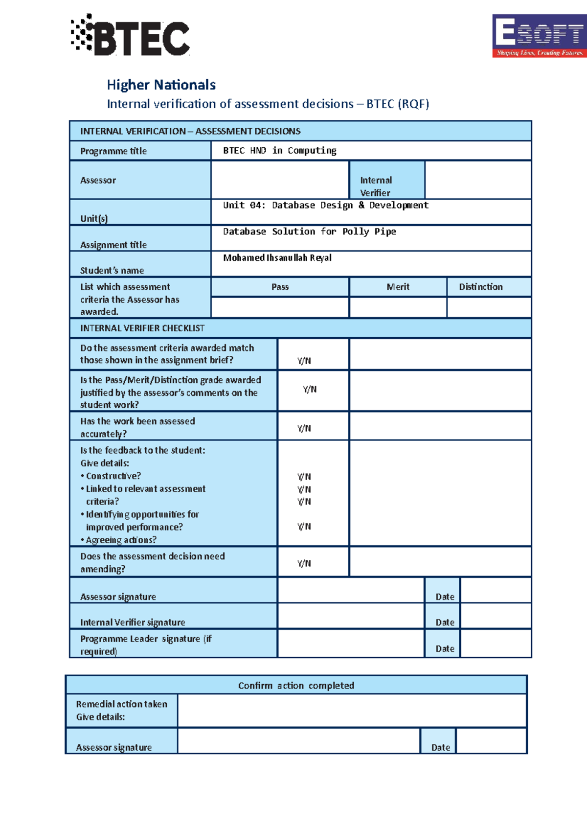 HND DDD 1st - this is basic sample - Higher Nationals Internal ...