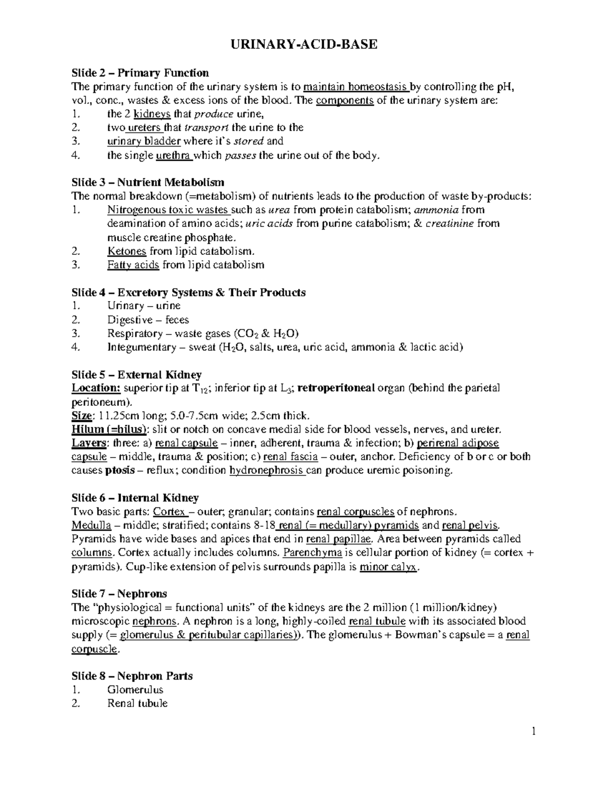 Urinary-ACID-BASE - study! - URINARY-ACID-BASE Slide 2 – Primary ...