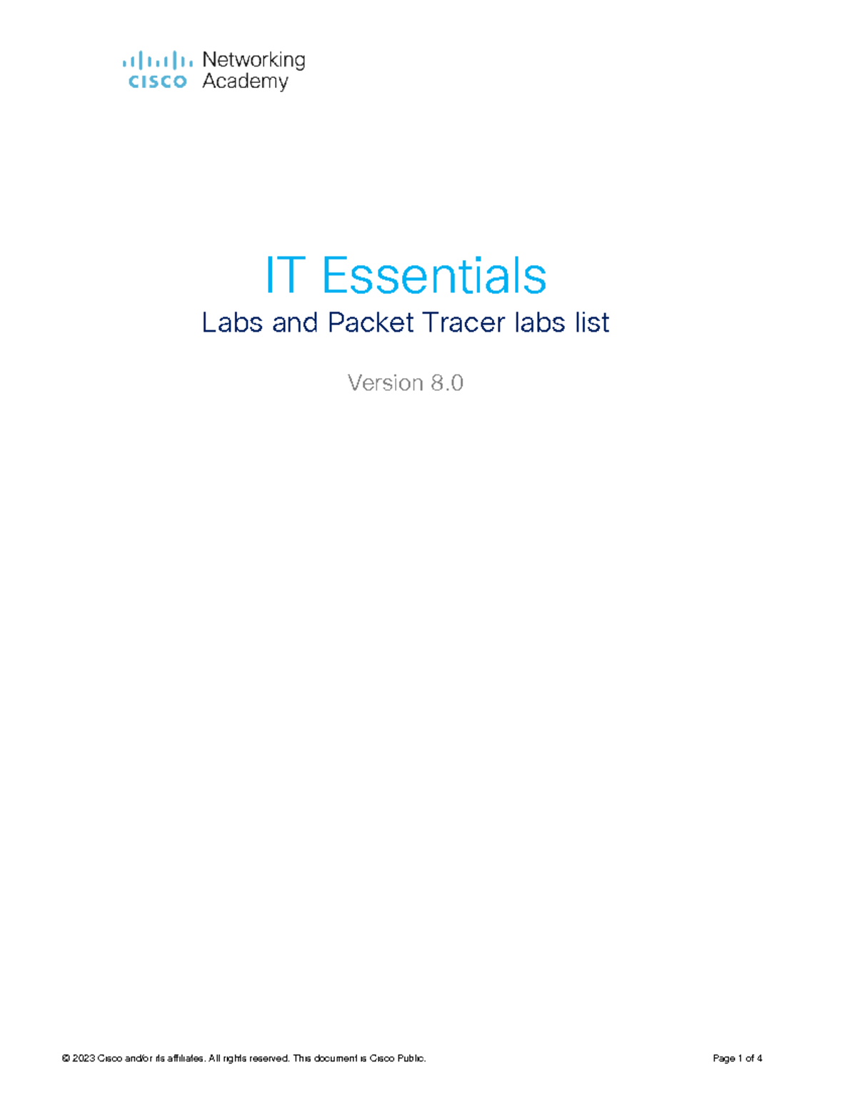 IT Essentials 8 - Labs and PT labs index - IT Essentials Labs and ...