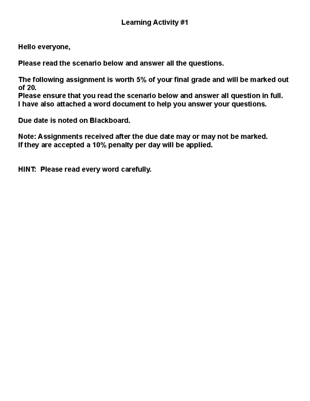 Freight forwarding 2 - Learning Activity Hello everyone, Please read the scenario below and ...