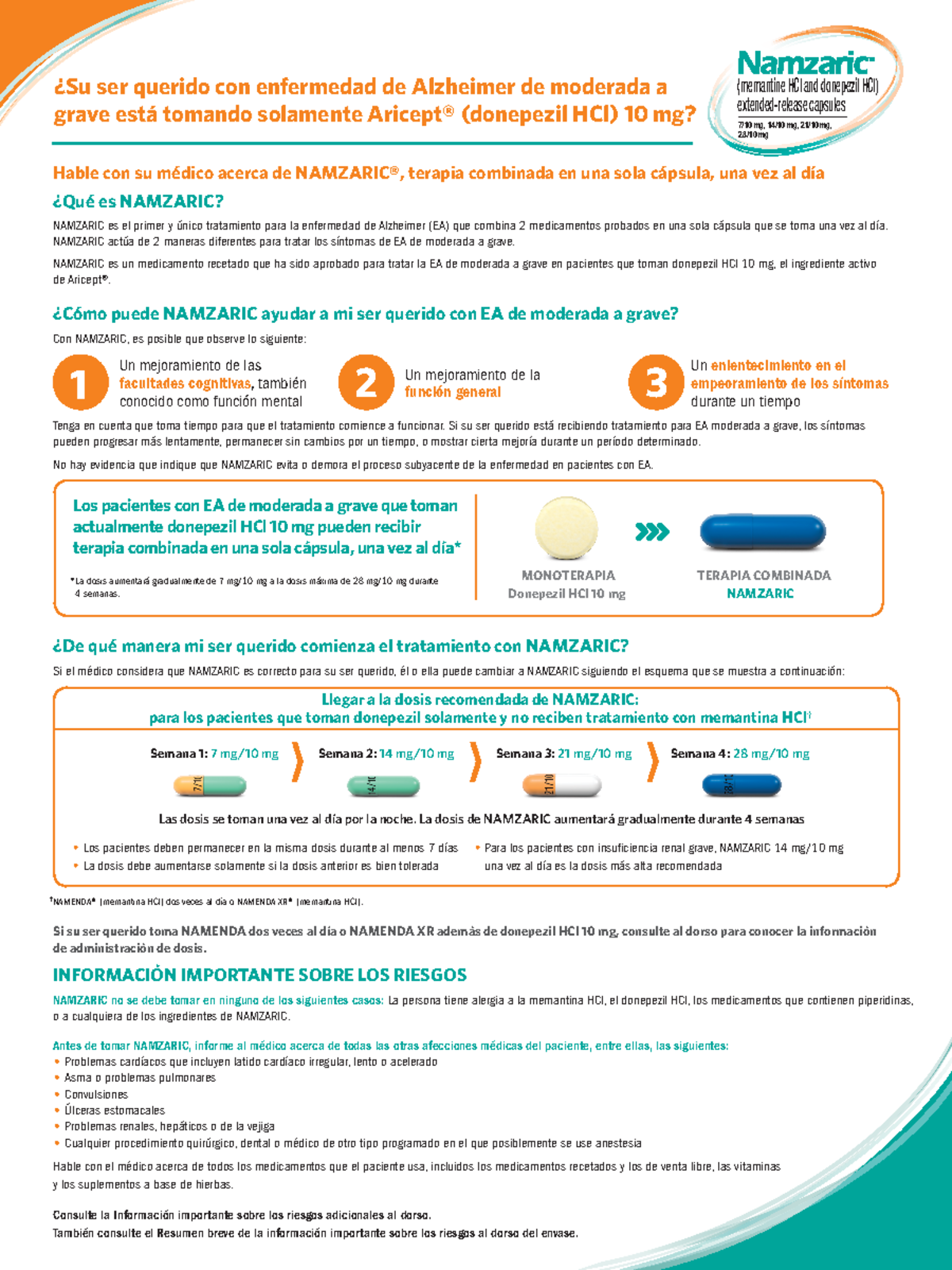 Namzaric Caregiver Brochure - Spanish - ¿Su ser querido con enfermedad ...