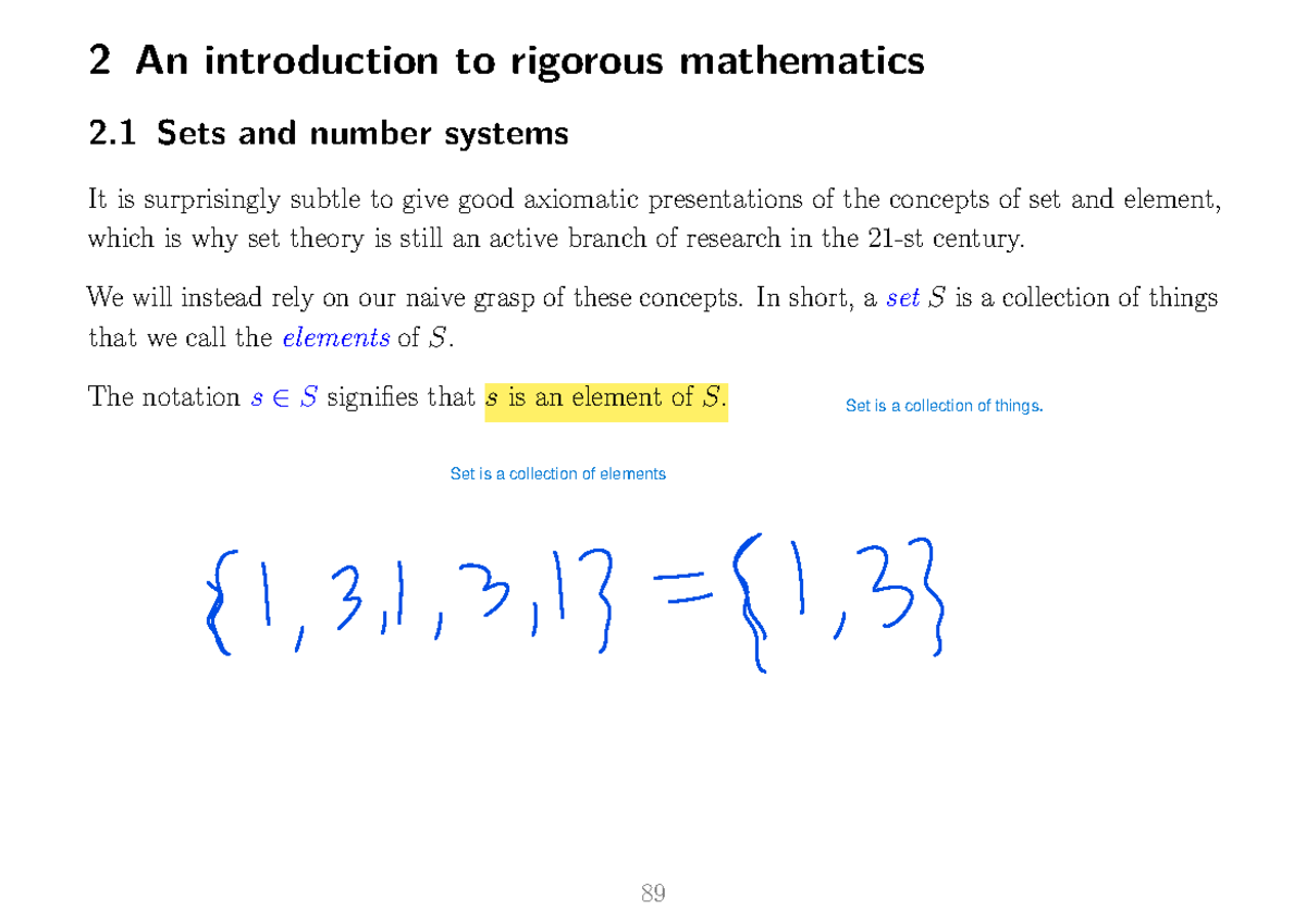 Intro to rigorous maths lecture slides - 2 An introduction to rigorous mathematics 2 Sets and ...