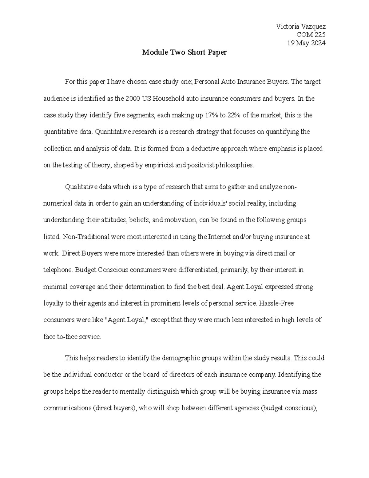 COM 255 Module 2 Short Paper - Victoria Vazquez COM 225 19 May 2024 ...