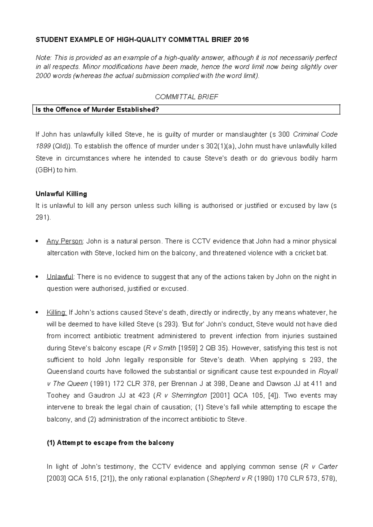 Student Example Excellent answer 2016 1 - STUDENT EXAMPLE OF HIGH ...
