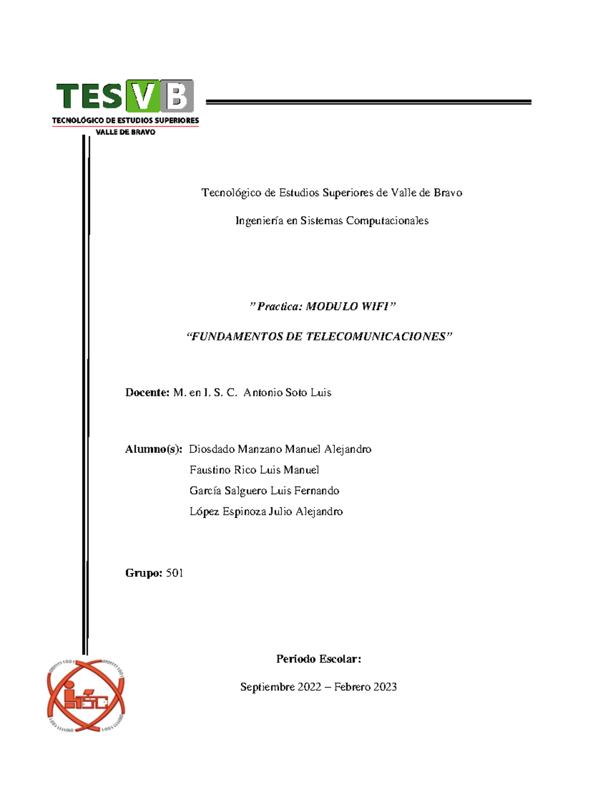 Practica Modulo WIFItele - Tecnológico de Estudios Superiores de Valle ...