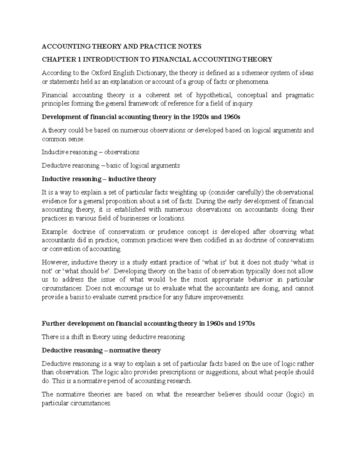 Accounting Theory AND Practice Notes (self) - ACCOUNTING THEORY AND ...