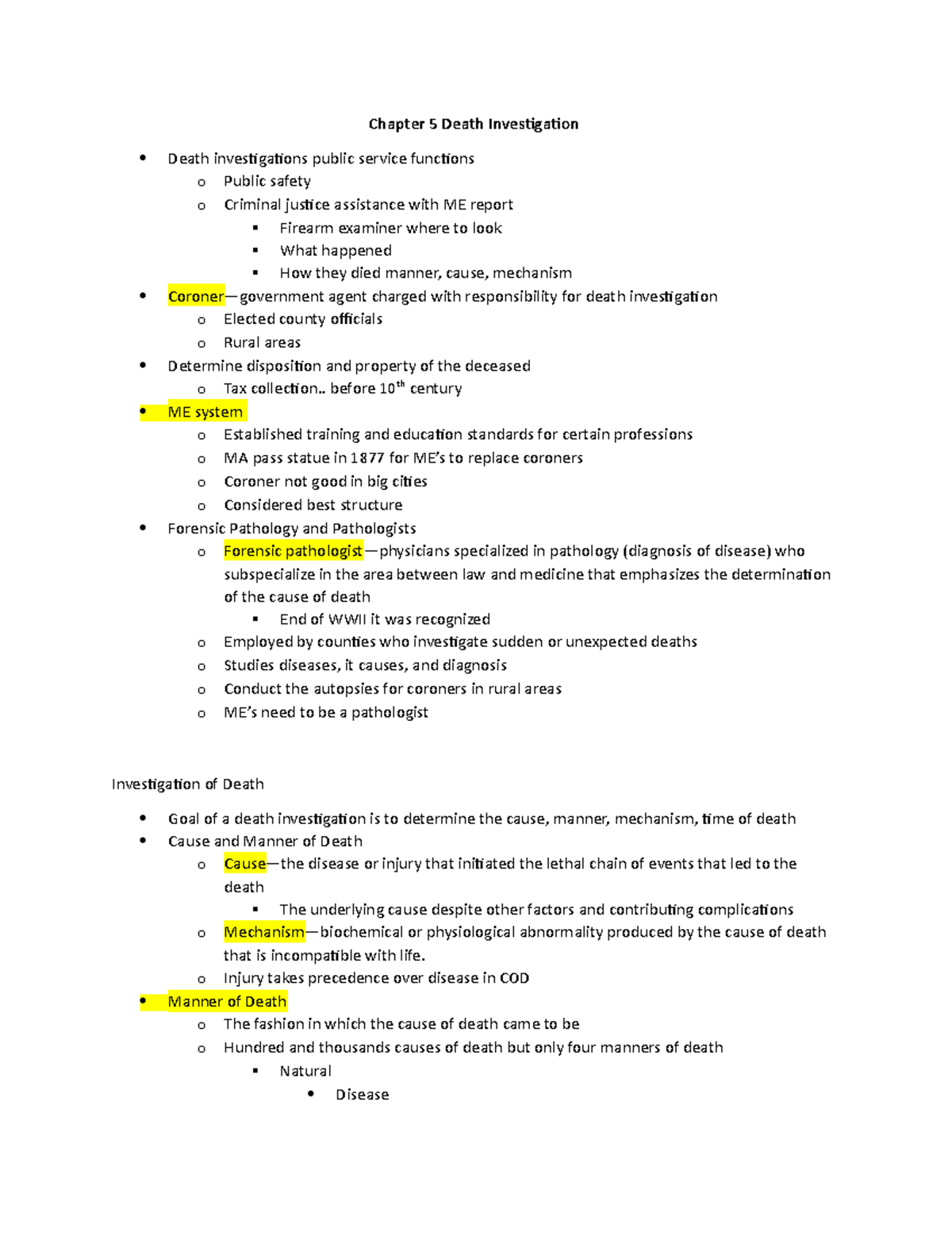 Chapter 5 Death Investigation - Chapter 5 Death Investigation Death ...