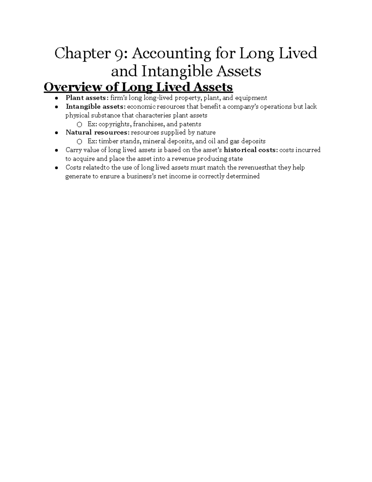 Chapter 9 Accounting for Long-Lived and Intangible Assets - Chapter 9 ...