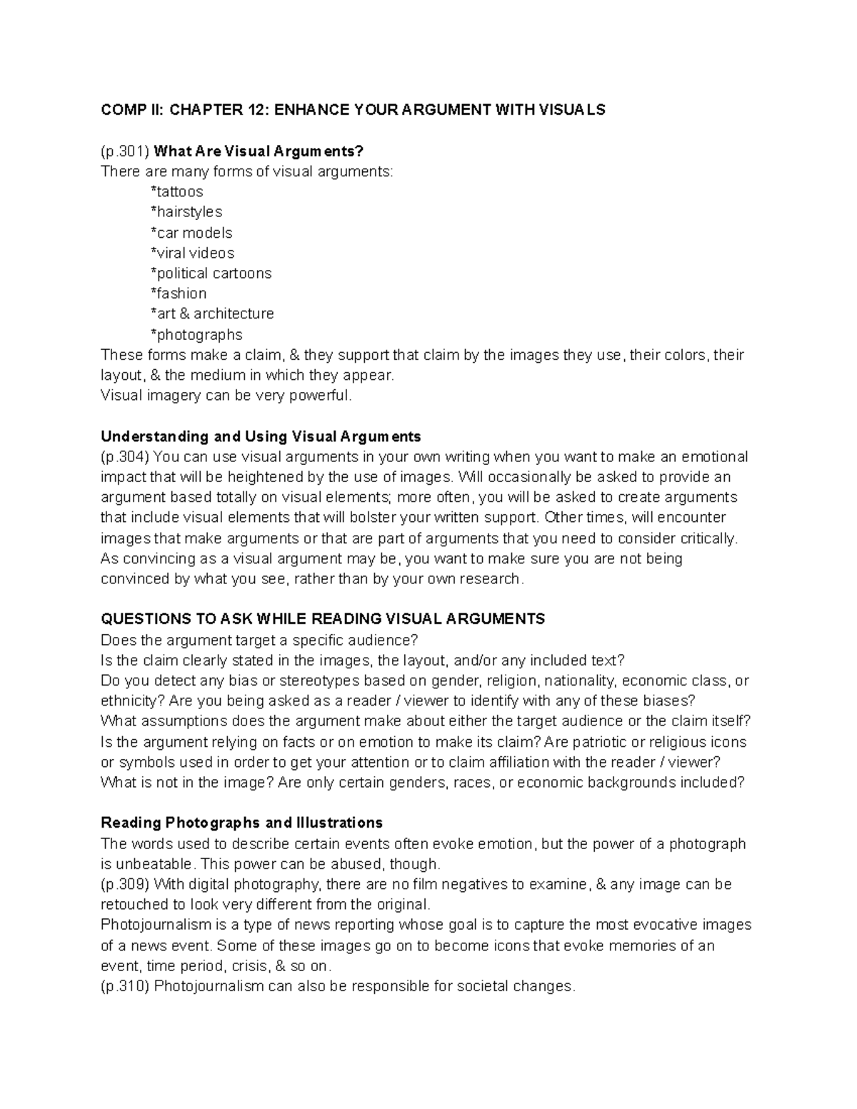 COMP II Chapter 12 Enhance YOUR Argument WITH Visuals - COMP II ...