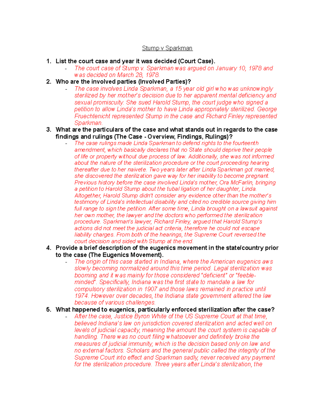 Stump v Sparkman - Stump v Sparkman List the court case and year it was ...