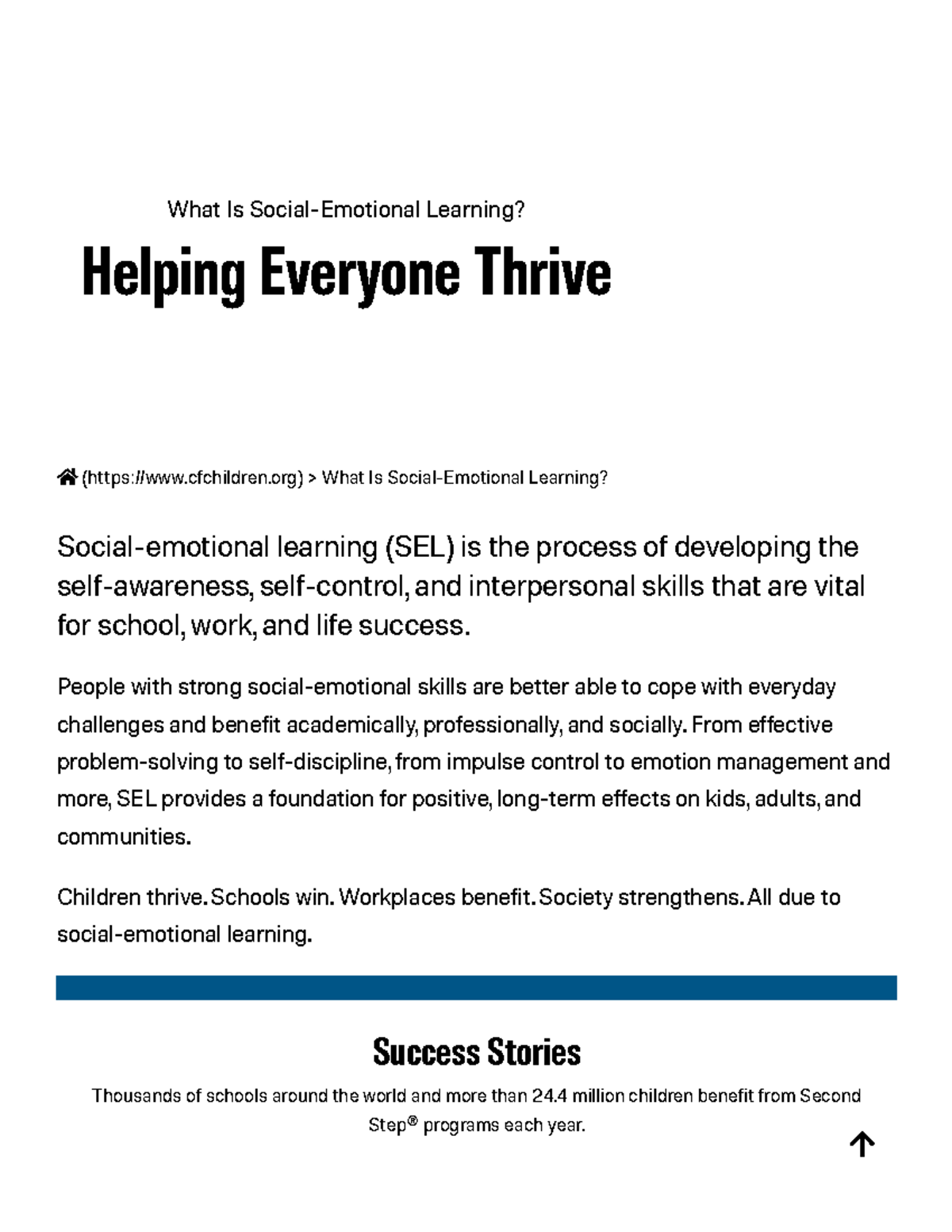 What Is Social-Emotional Learning Committee for Children - (cfchildren ...