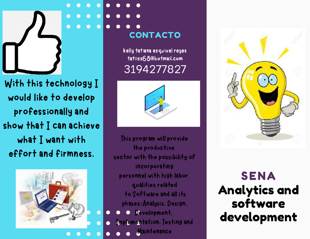 Folleto Ingles - SENA CONTACTO Analytics and software development kelly tatiana esquivel reyes ...