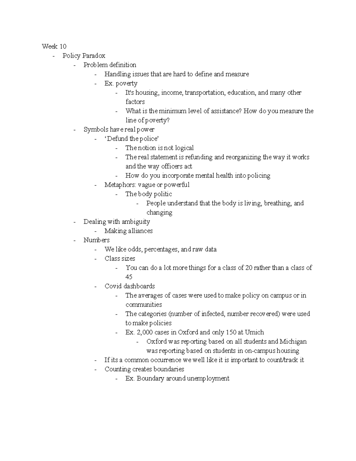 Week 10 - Decision making in public affairs class lecture notes - Week ...