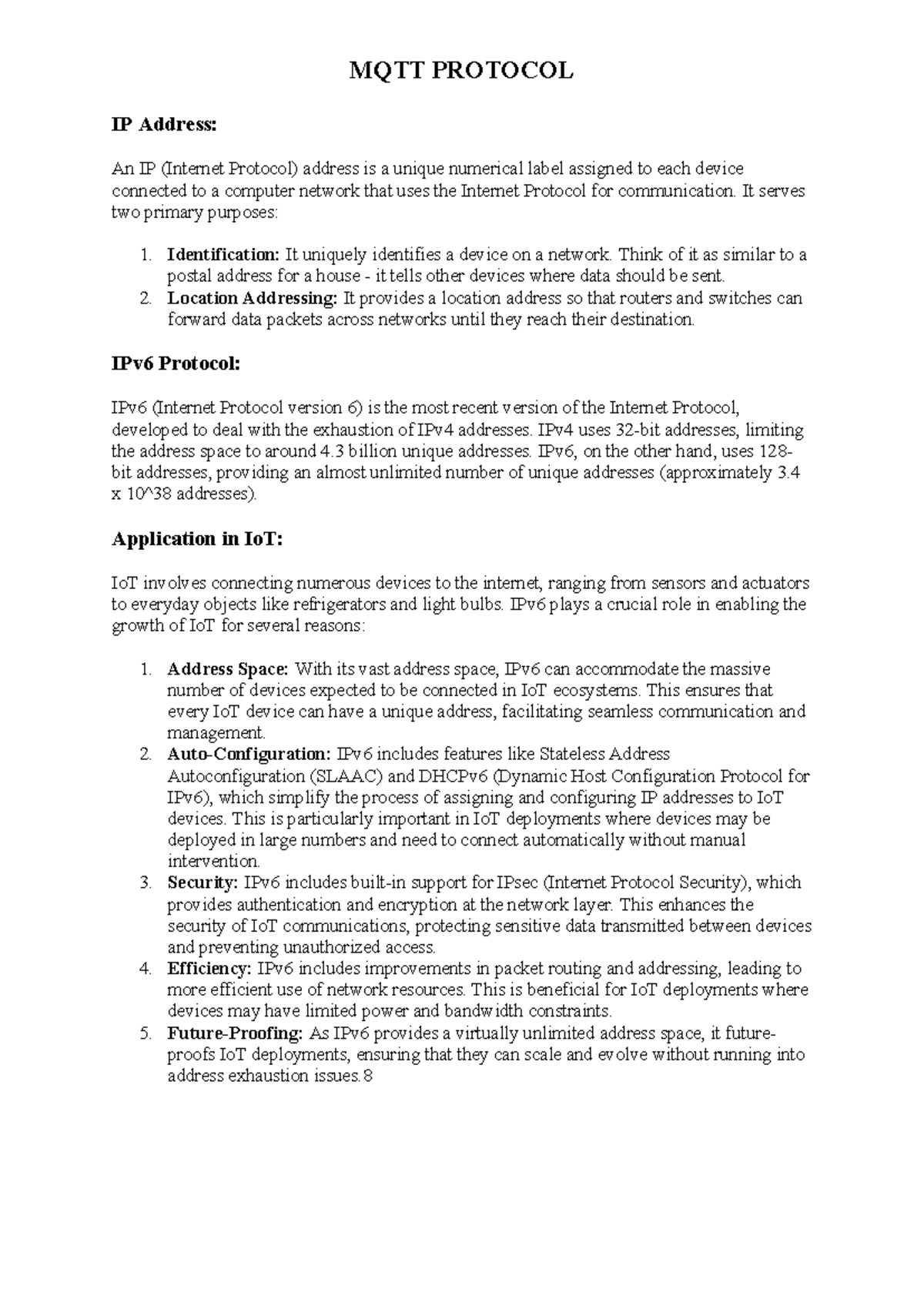 MQTT - IP Address: An IP (Internet Protocol) address is a unique ...