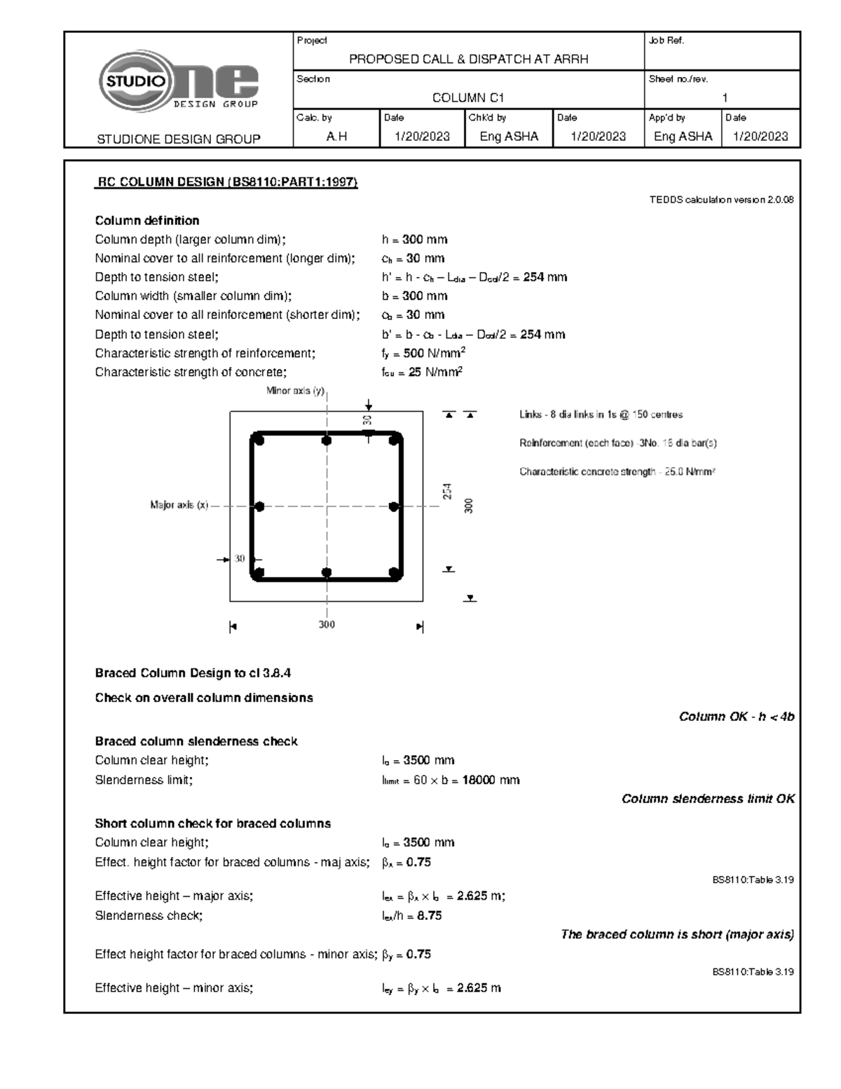 RC column design - STUDIONE DESIGN GROUP Project PROPOSED CALL ...