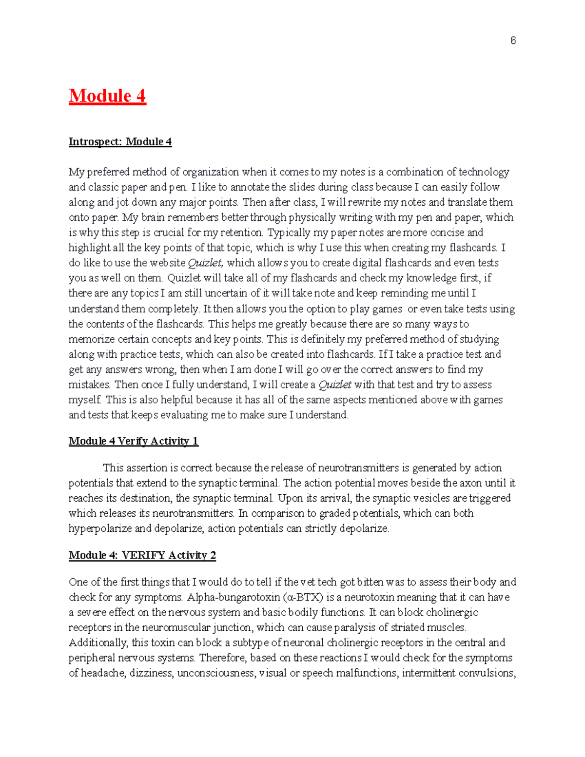BIO 203 Modules 4-5 - Notes - Module 4 Introspect: Module 4 My ...