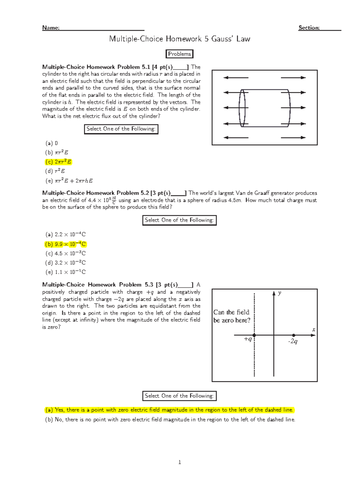 MCHomework 5 - homework - Name: Section: Multiple-Choice Homework 5 ...