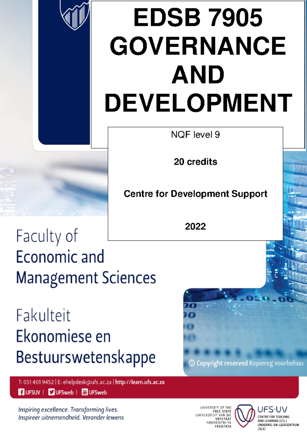 EDSB 7905 Study Guide 2022 - EDSB 7905 GOVERNANCE AND DEVELOPMENT NQF ...