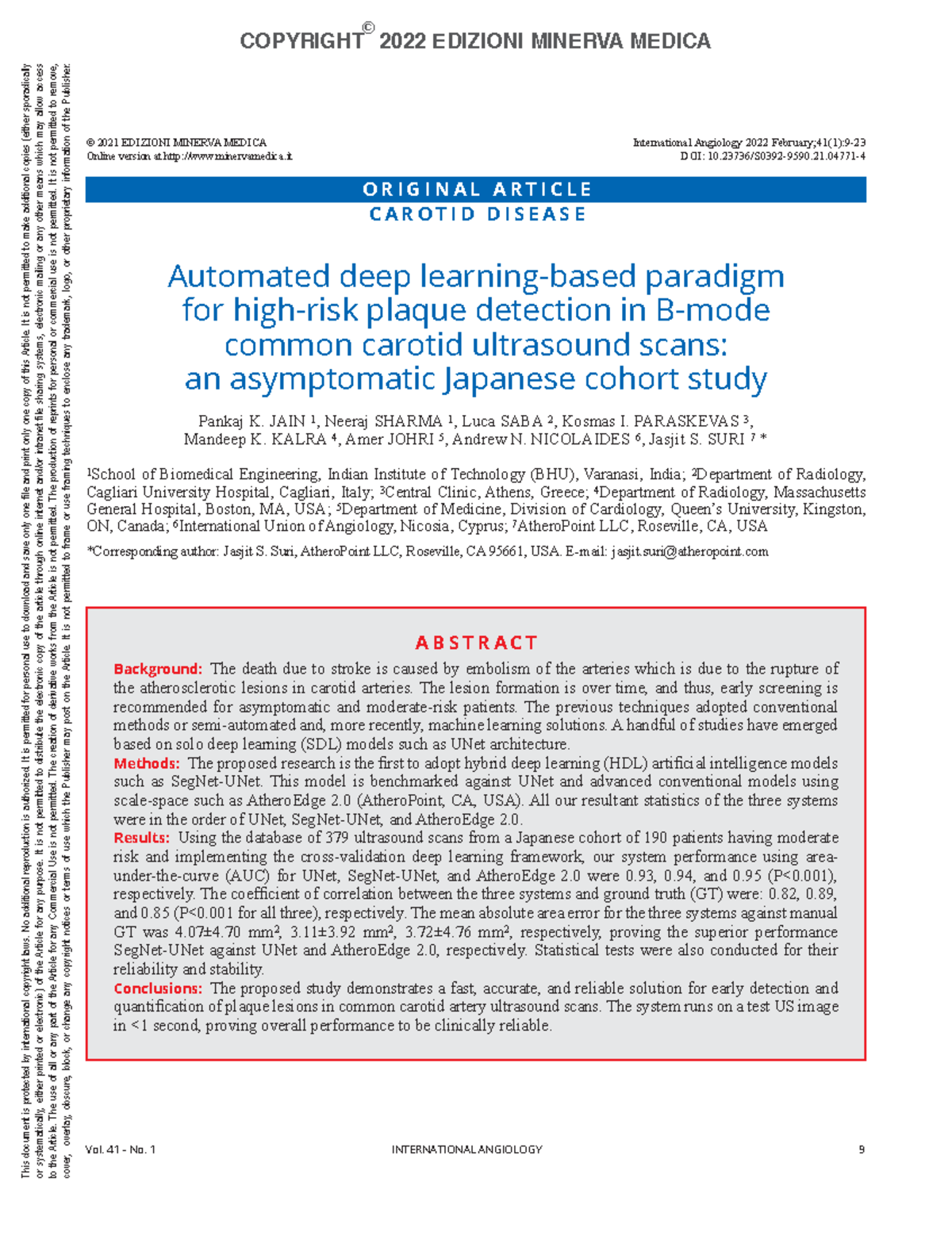 Hdl Cca Int Angio Cca Carotid Plaque Segmentation Work Using Hdl Models Vol 41 No 1