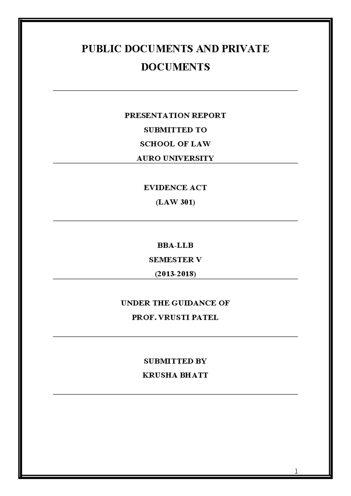 Public AND Private Document Under Indian - PUBLIC DOCUMENTS AND PRIVATE ...