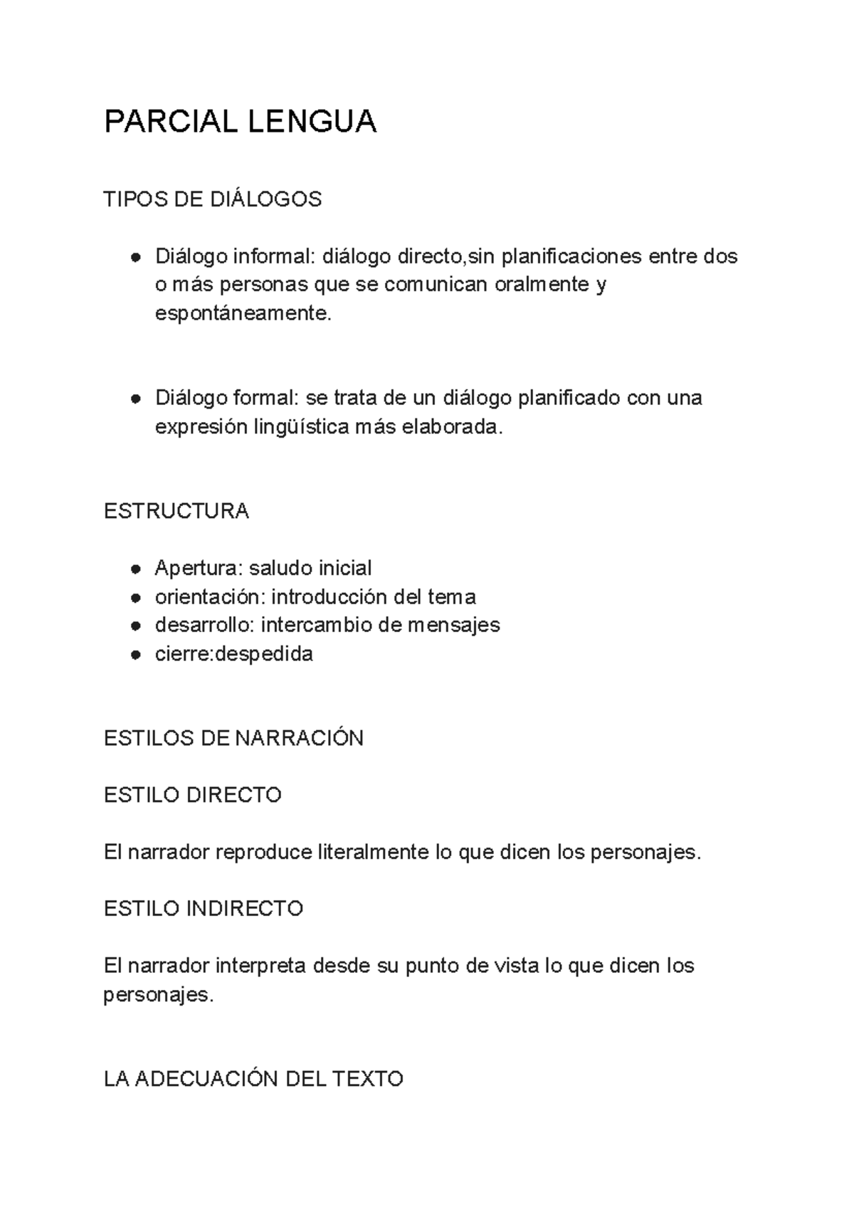 Parcial Lengua - miau miau miau - PARCIAL LENGUA TIPOS DE DIÁLOGOS ...