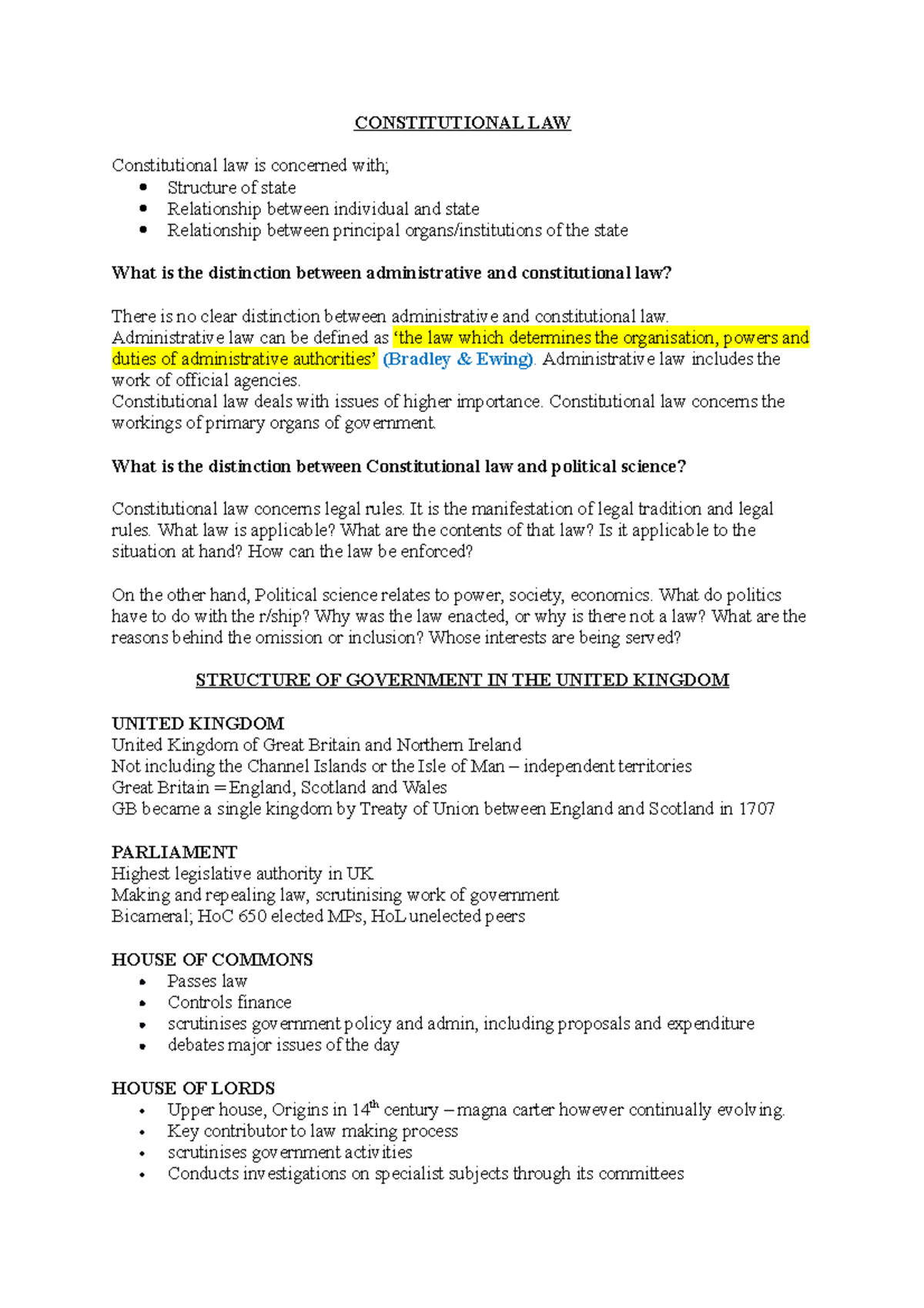 The Structure and Sources of the UK Constitution - CONSTITUTIONAL LAW ...