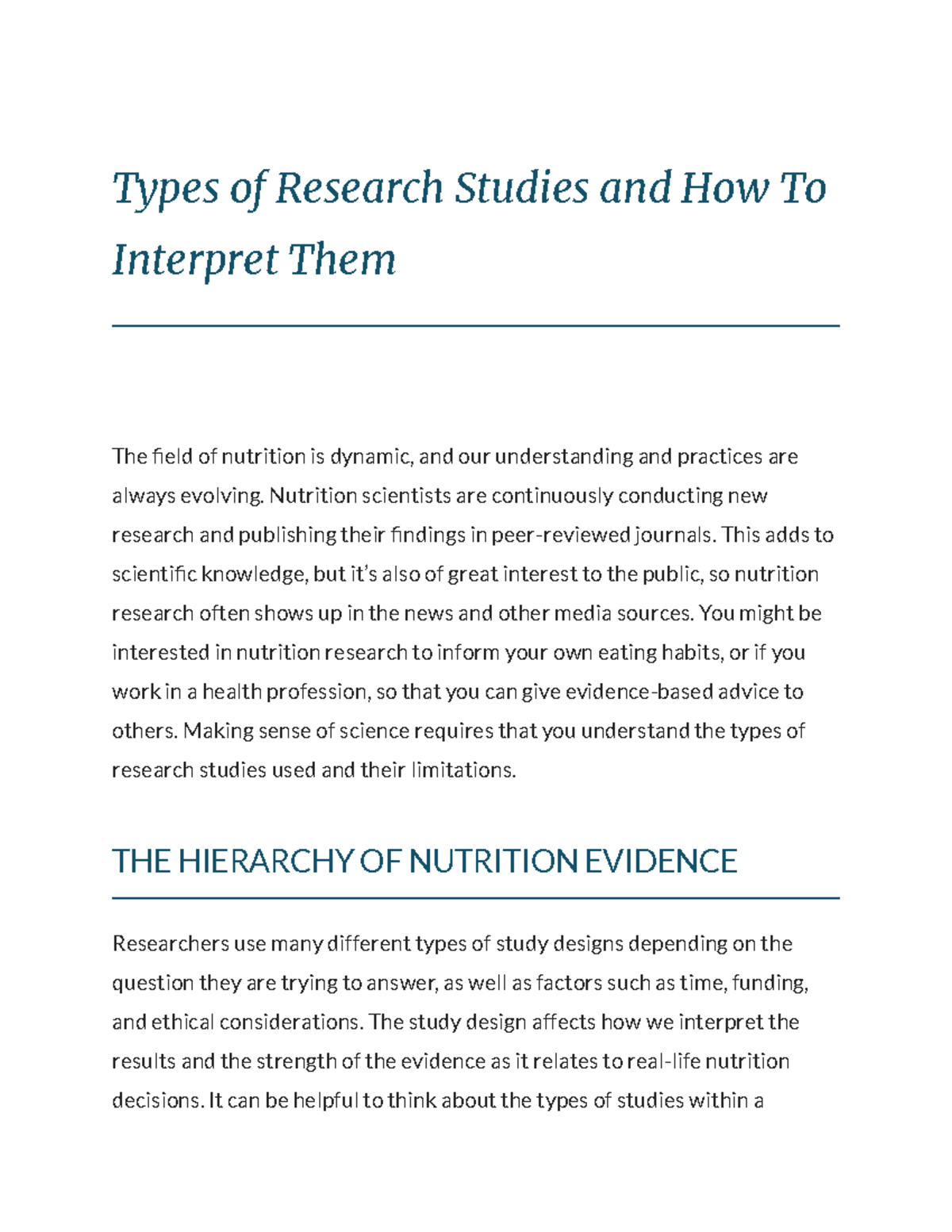 Types of Research Studies and How To Interpret Them - Types of Research ...