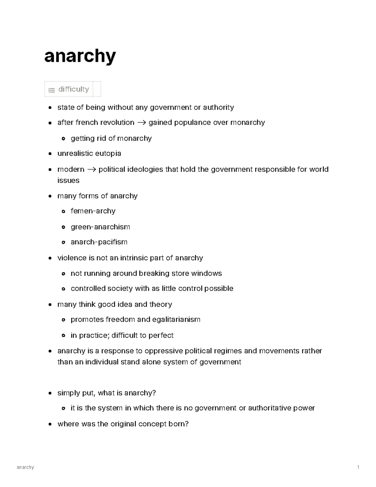Anarchy research - anarchy 1 anarchy difficulty state of being without ...