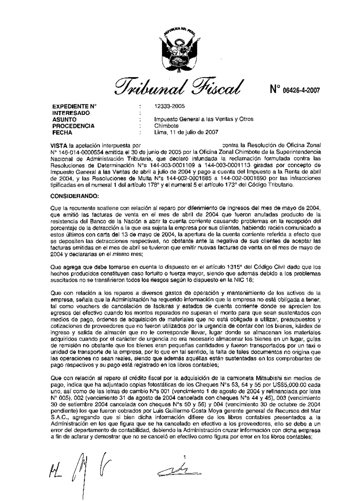 RTF 2007 4 06426 - Derecho Tributario - Studocu