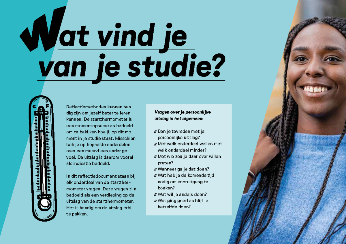 Reflectiedocument NL jaar 1 te doen - at vind je van je studie ...