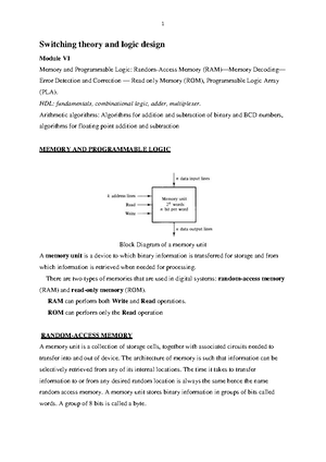 Shift registers - Switching theory - Studocu