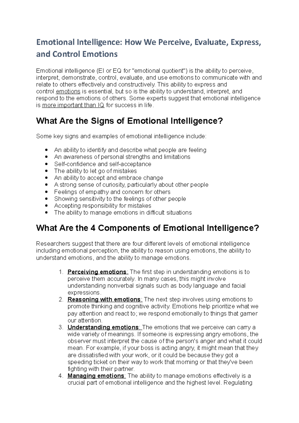 PD Emotional Intelligence - Emotional Intelligence: How We Perceive ...