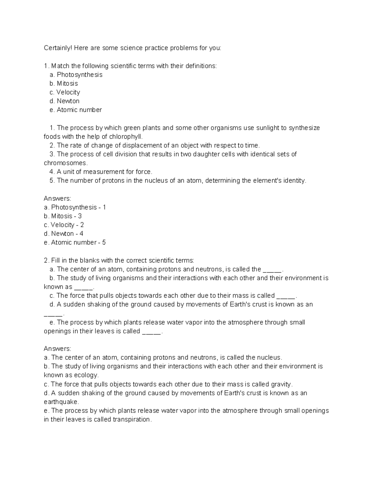 Science - Summary Oscar Wilde - Certainly! Here are some science ...