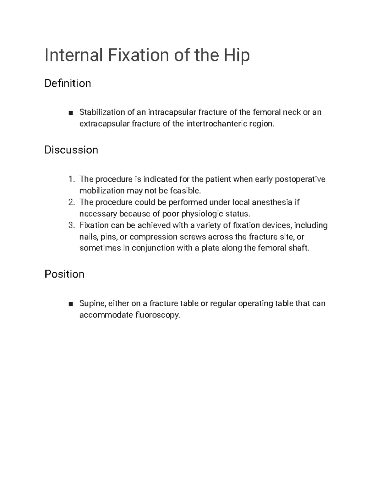 Internal Fixation of the Hip - Internal Fixation of the Hip Definition ...