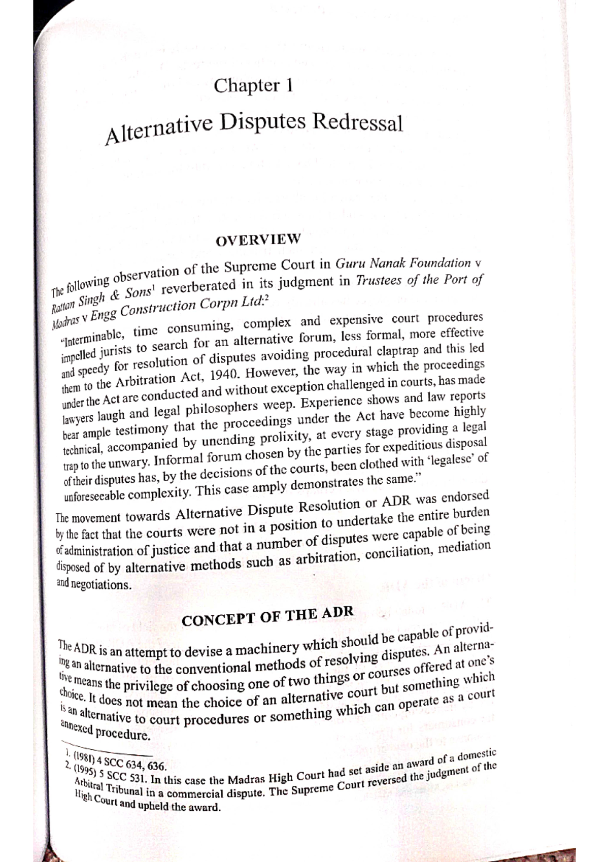 ADR Notes Unit 1 - Ballb - Studocu