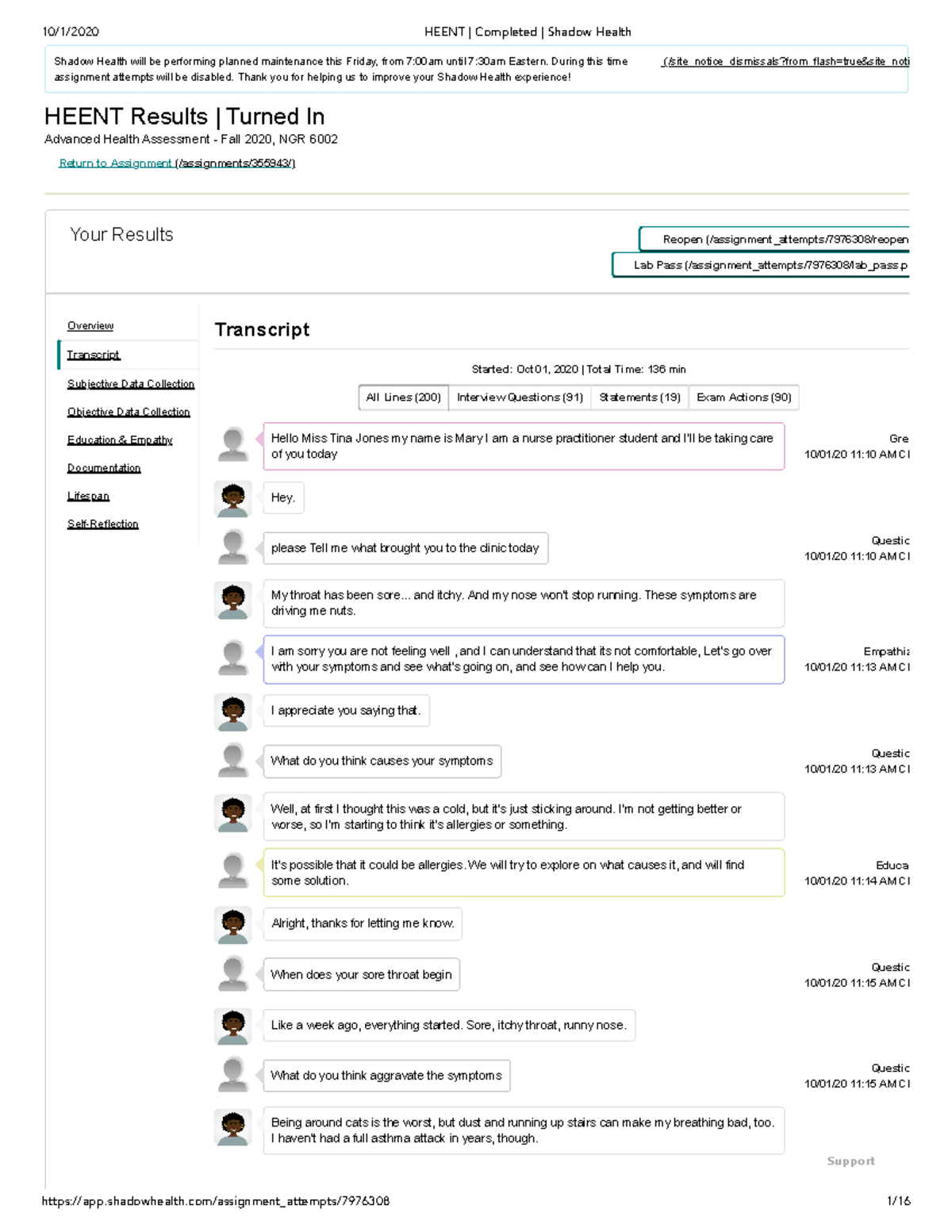 HEENT Assessment Results and Symptoms - Studocu